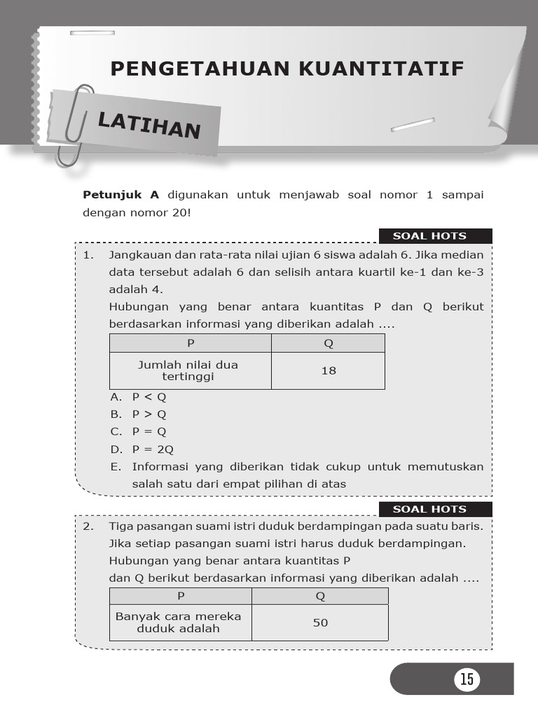 Pengetahuan Kuantitatif | PDF