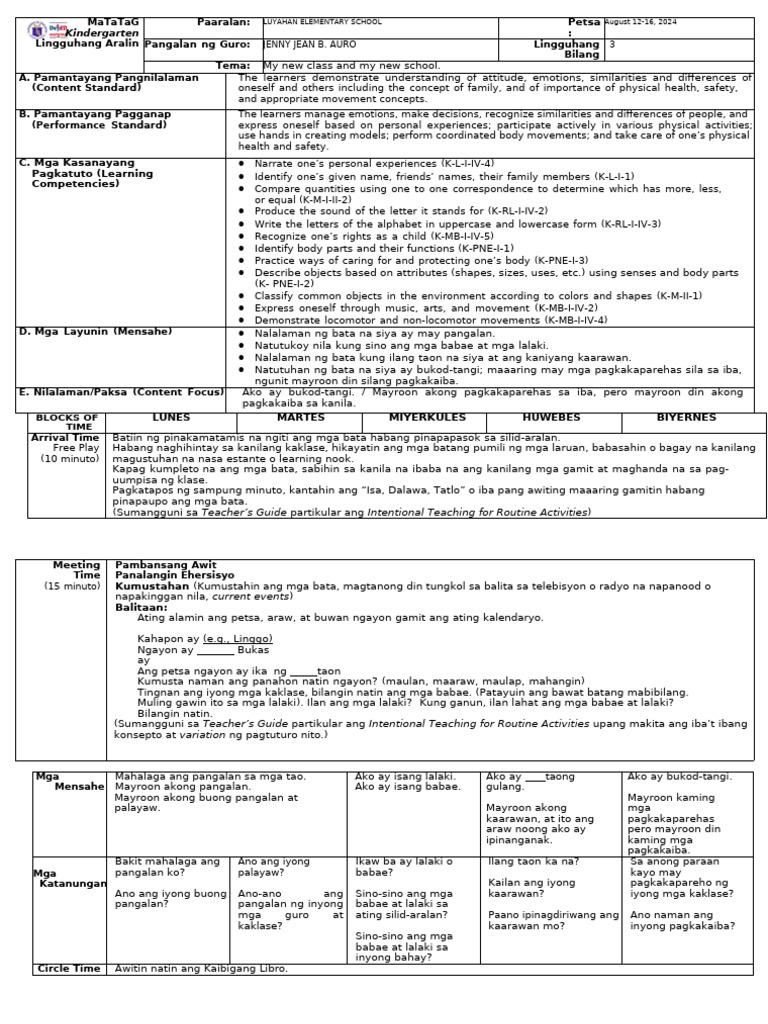LE Kindergarten4 Q1 Week3 V.2 | PDF