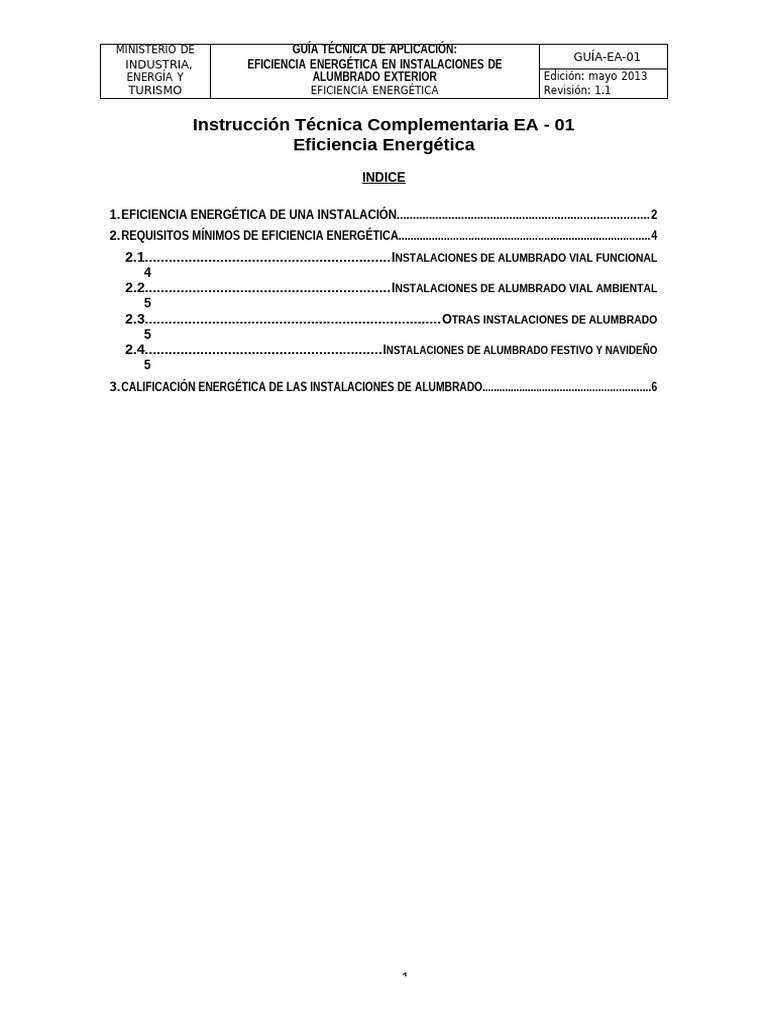 Itc Ea 01 | PDF | Uso eficiente de energía | Diodo emisor de luz