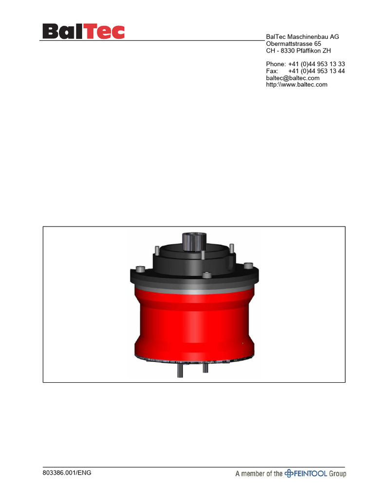 Baltech - MRX 2 Manual | PDF | Bearing (Mechanical) | Screw