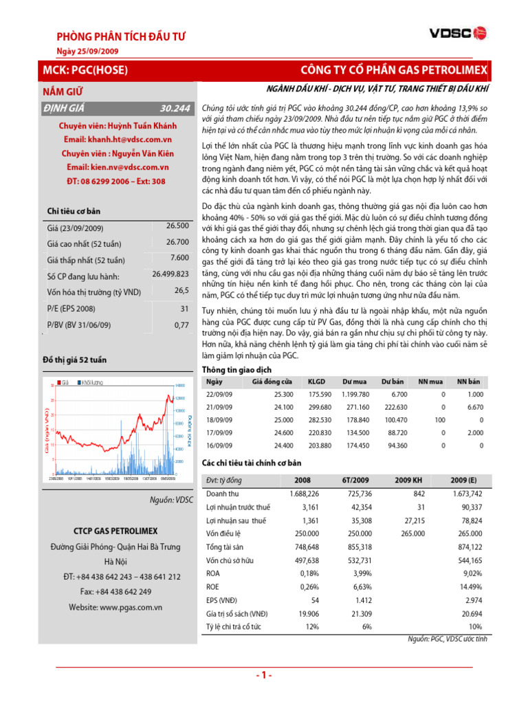PGC Gaspetrolimex 25092009 | PDF