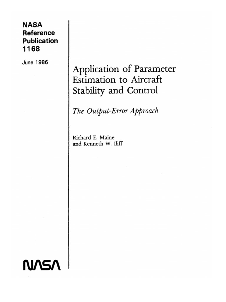 1986 - Maine - Application of Parameter Estimation To Aircraft Stability and Control | PDF