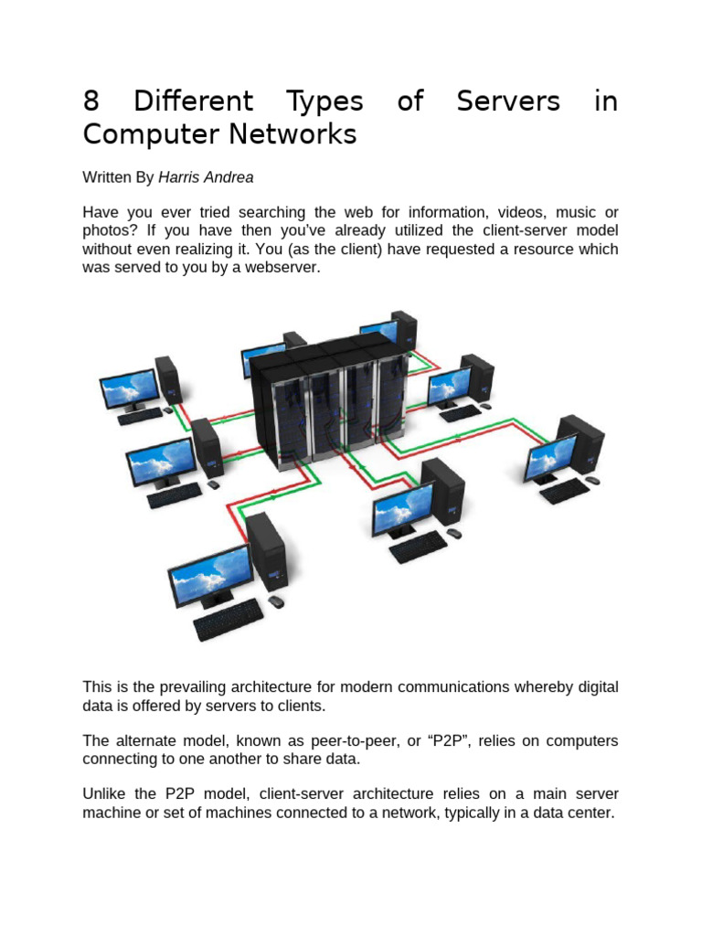8 Different Types of Servers | PDF | Client–Server Model | World Wide Web