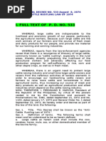 PD 533 (Anti-Cattle Rustling Law) | PDF | Public Law | Cattle