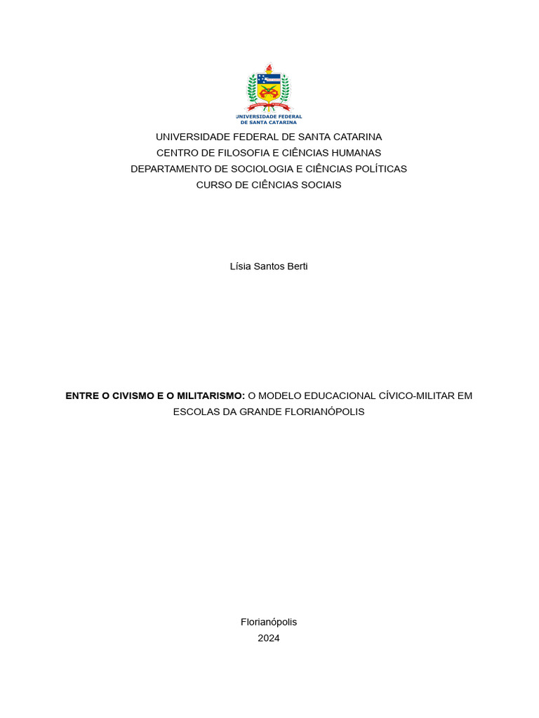 Modelo Educacional Cívico-Militar em SC | PDF | Sociologia | Estado