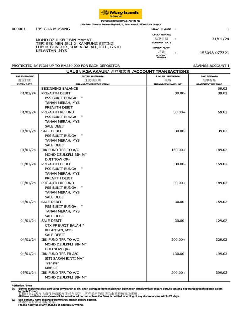 Penyata Akaun Maybank | PDF