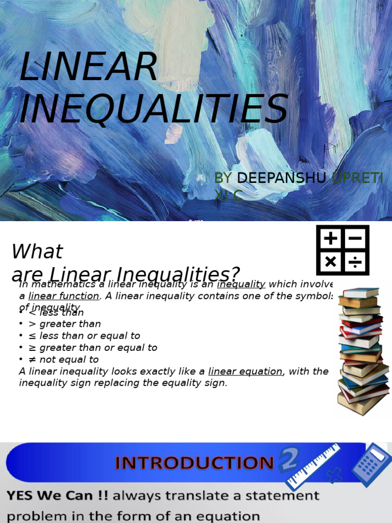 Deepanshu XI C MATHS | PDF | Inequality (Mathematics) | Mathematical Objects