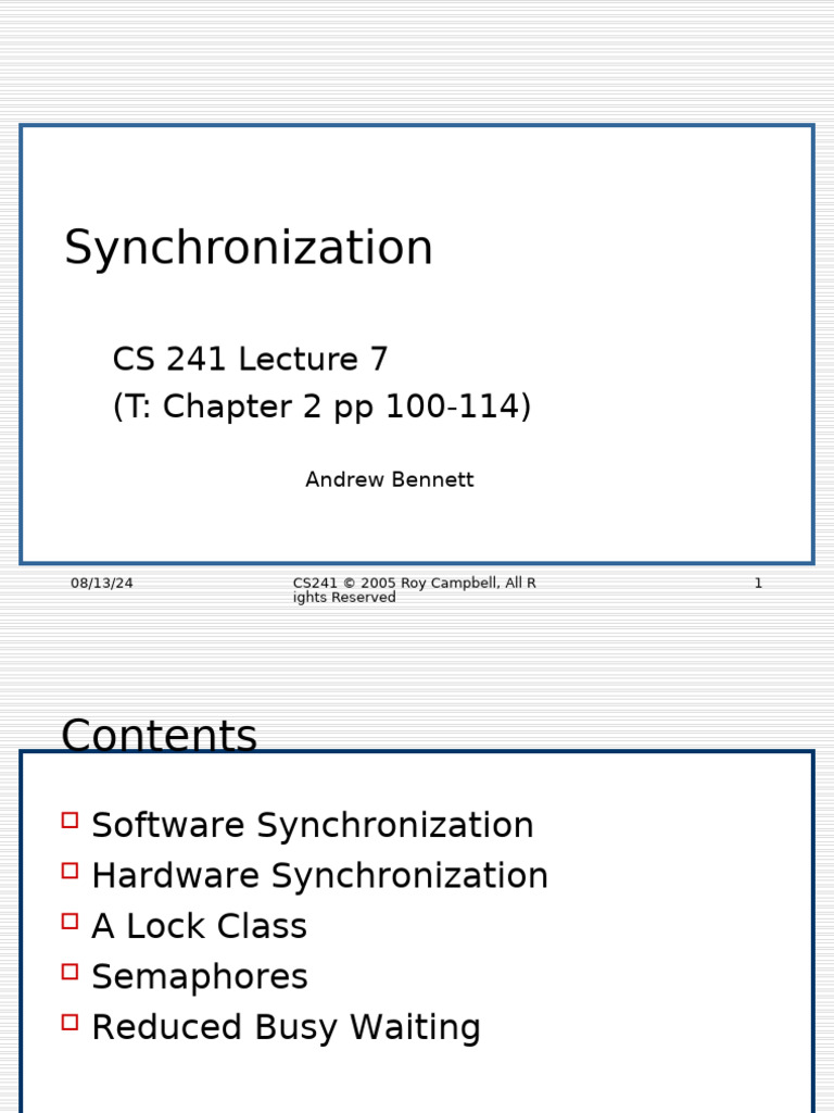 7 Synch | PDF | Computer Architecture | Computer Programming