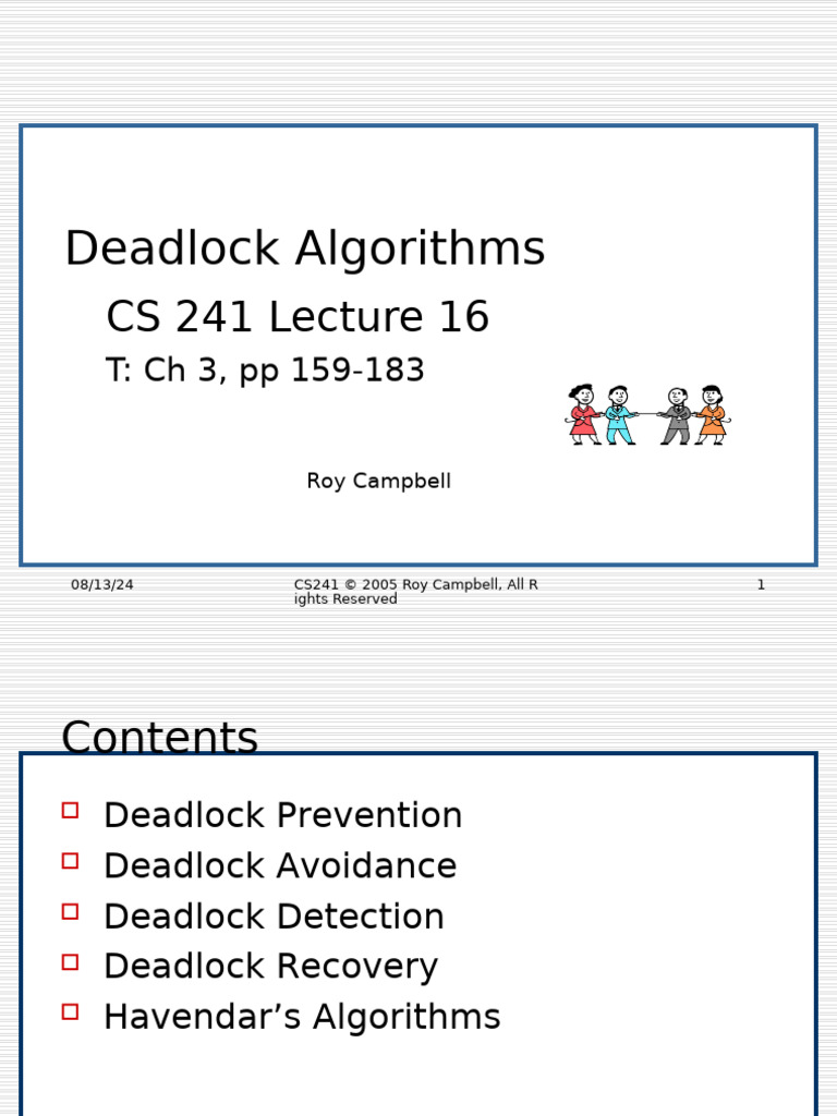 16.deadlock Algorithms | PDF | Operating System Technology | Computer Engineering