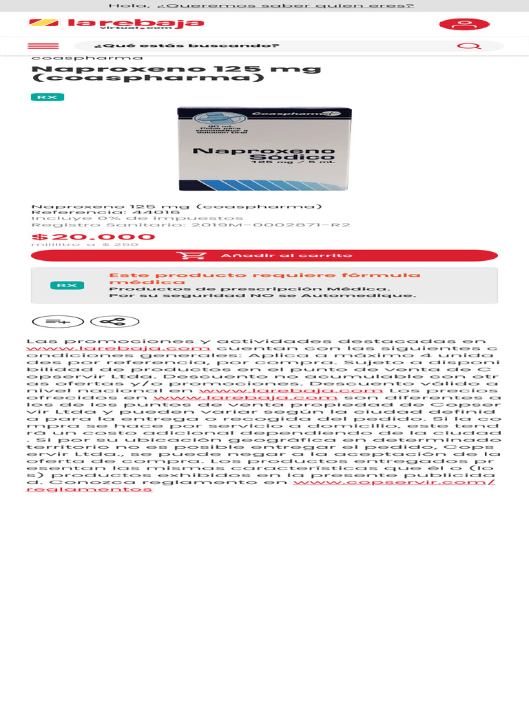 Precio Naproxeno 125 mg Coaspharma | PDF | Salud y bienestar