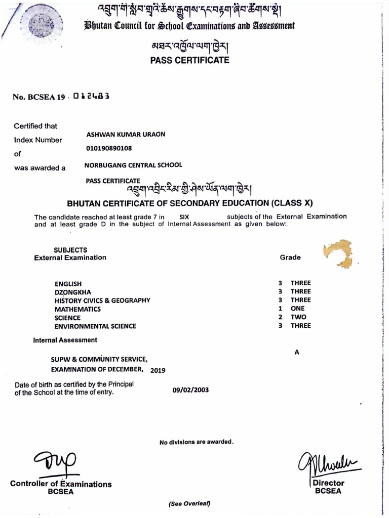Class X Marksheet - 2 - Class X Marksheet | PDF