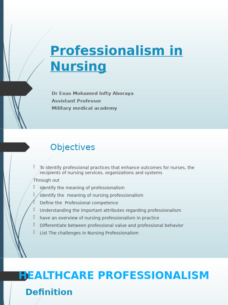 Introduction To Professionalism | PDF | Profession | Nursing