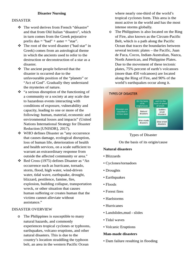 Disaster Nursing | PDF | Hazards | Natural Disasters