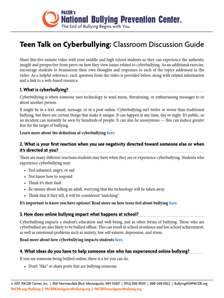 Cyberbullying: A Classroom Guide | PDF | Cyberbullying | Bullying