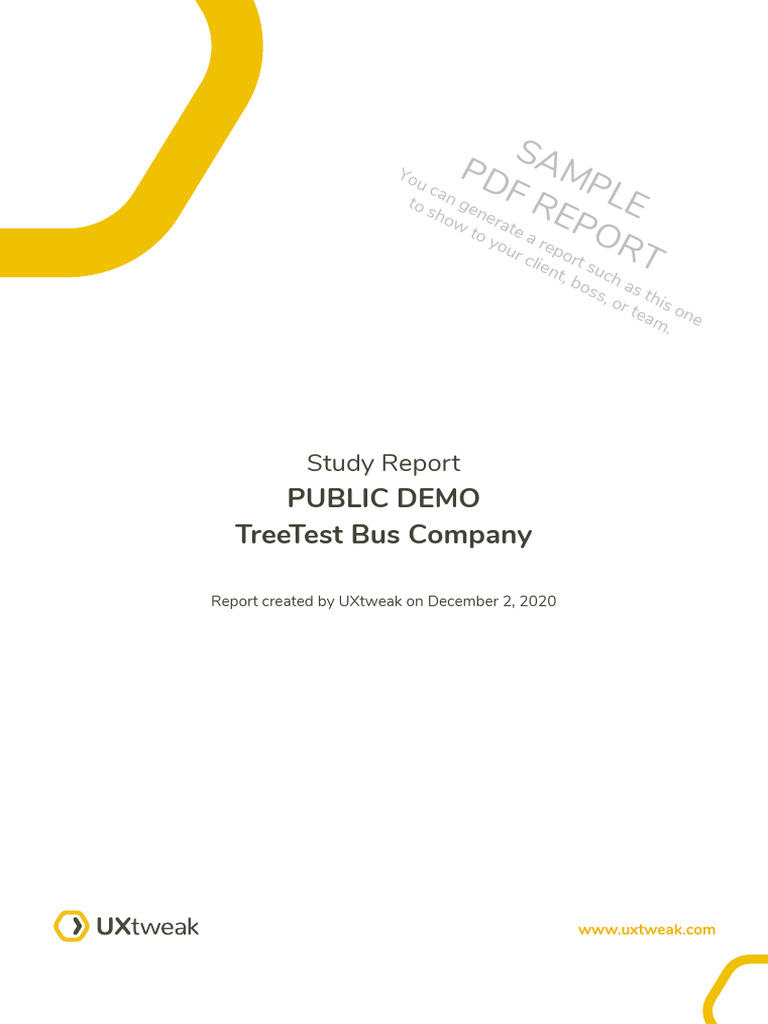 TreeTesting SAMPLE PDF REPORT | PDF | Questionnaire | Design
