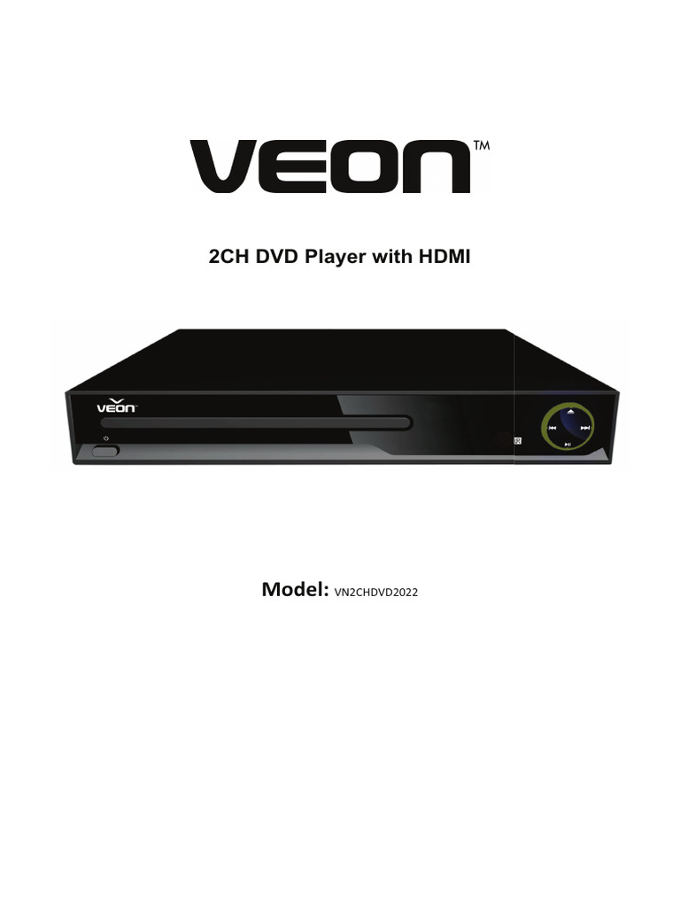 VEON 2CH DVD Player With HDMI - Model VN2CHDVD2022 - Instruction Manual ...
