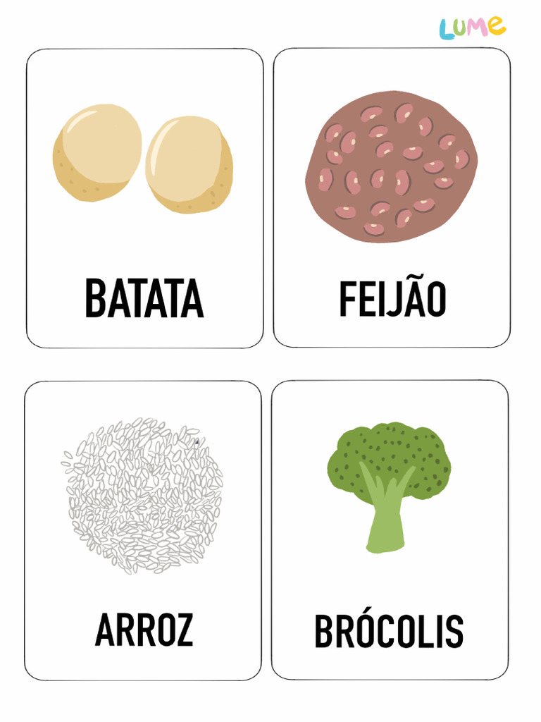Cartoes Educativos Alimentos | PDF
