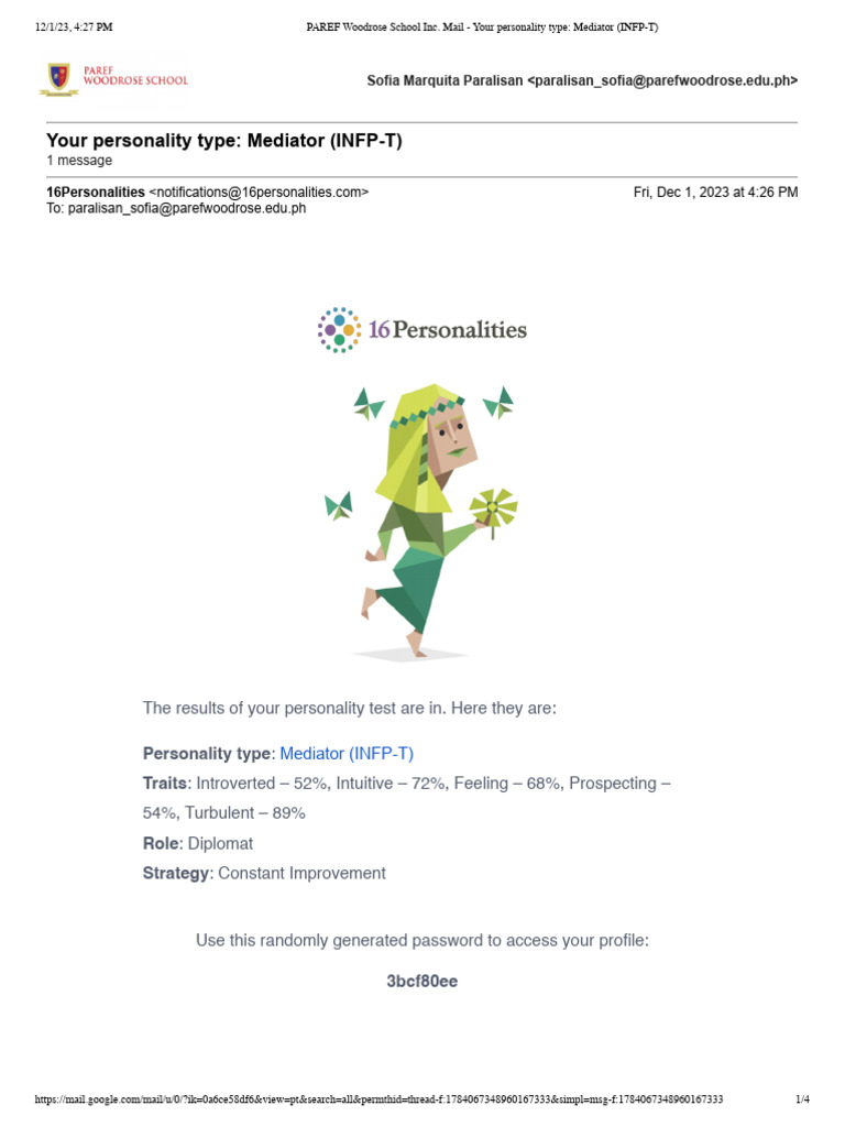 INFP-T Mediator Personality Insights | PDF | Personality Type | Cognition