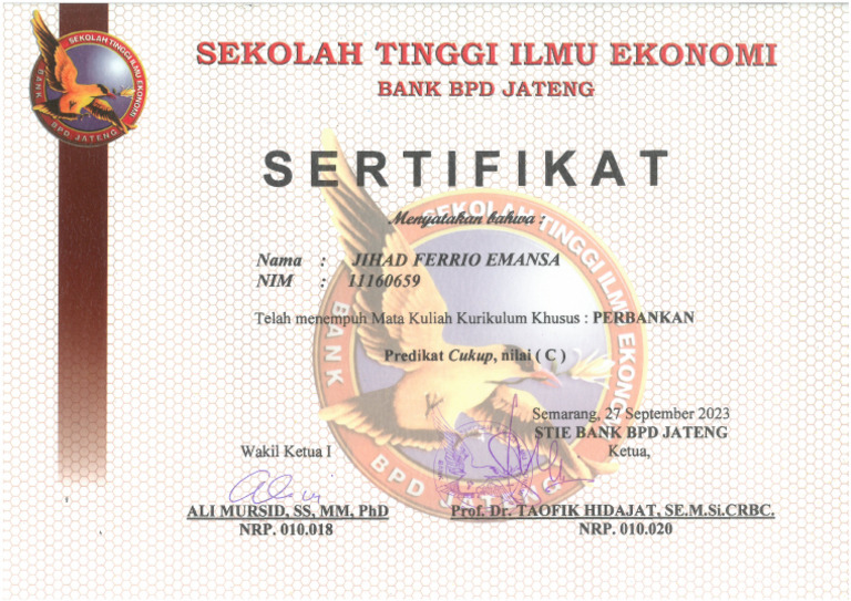 Sertifikat Brevet Perbankan | PDF