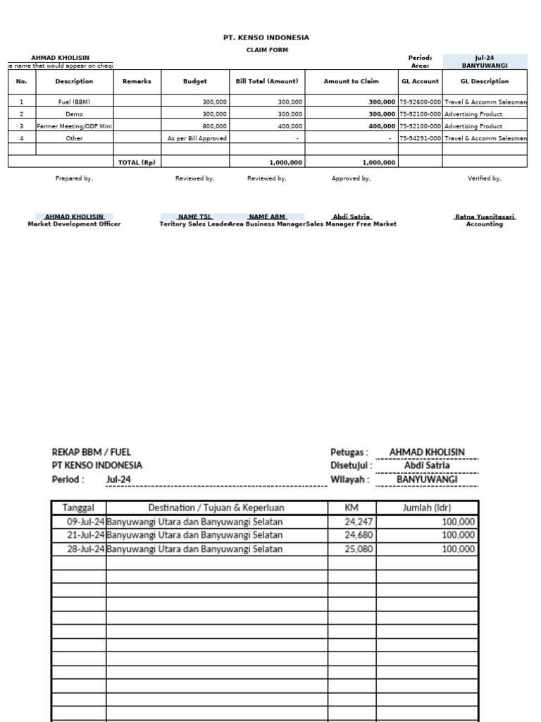 Form Claim - Mdo Juli 2024 | PDF