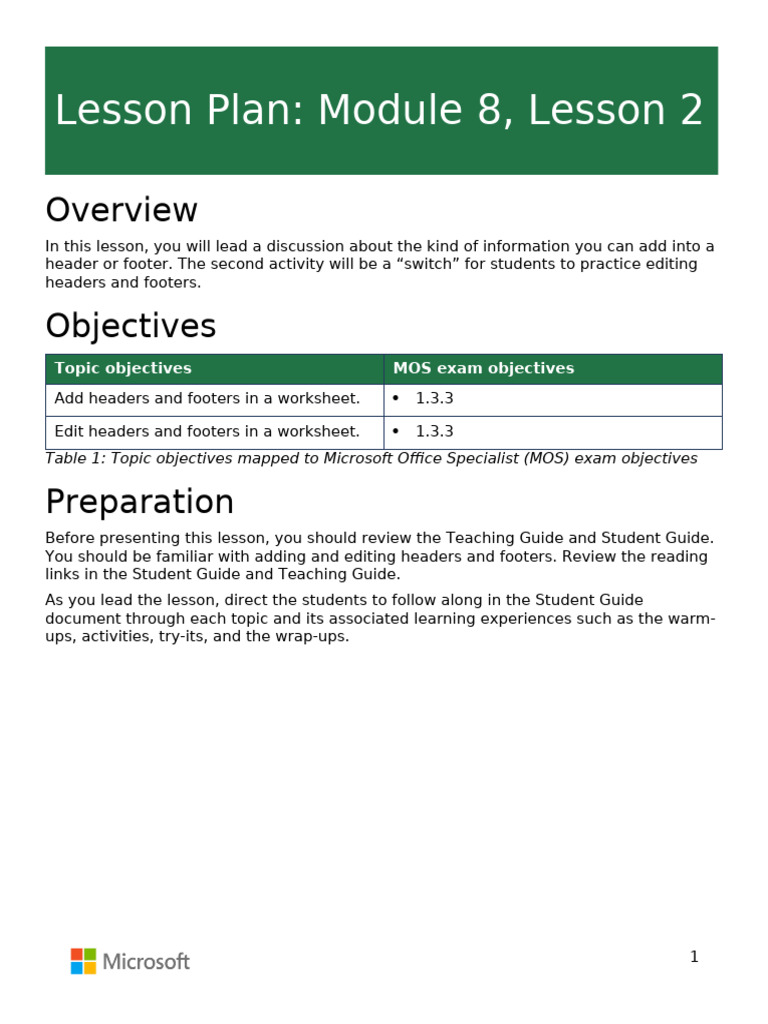 Lesson_plan_M8_L2 | PDF | Microsoft Excel | Computer File