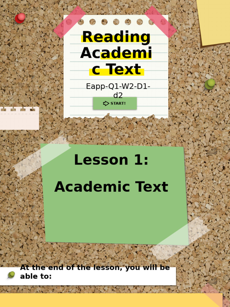 Reading Acad. Text PPT EAPP | PDF | Jargon | Human Communication