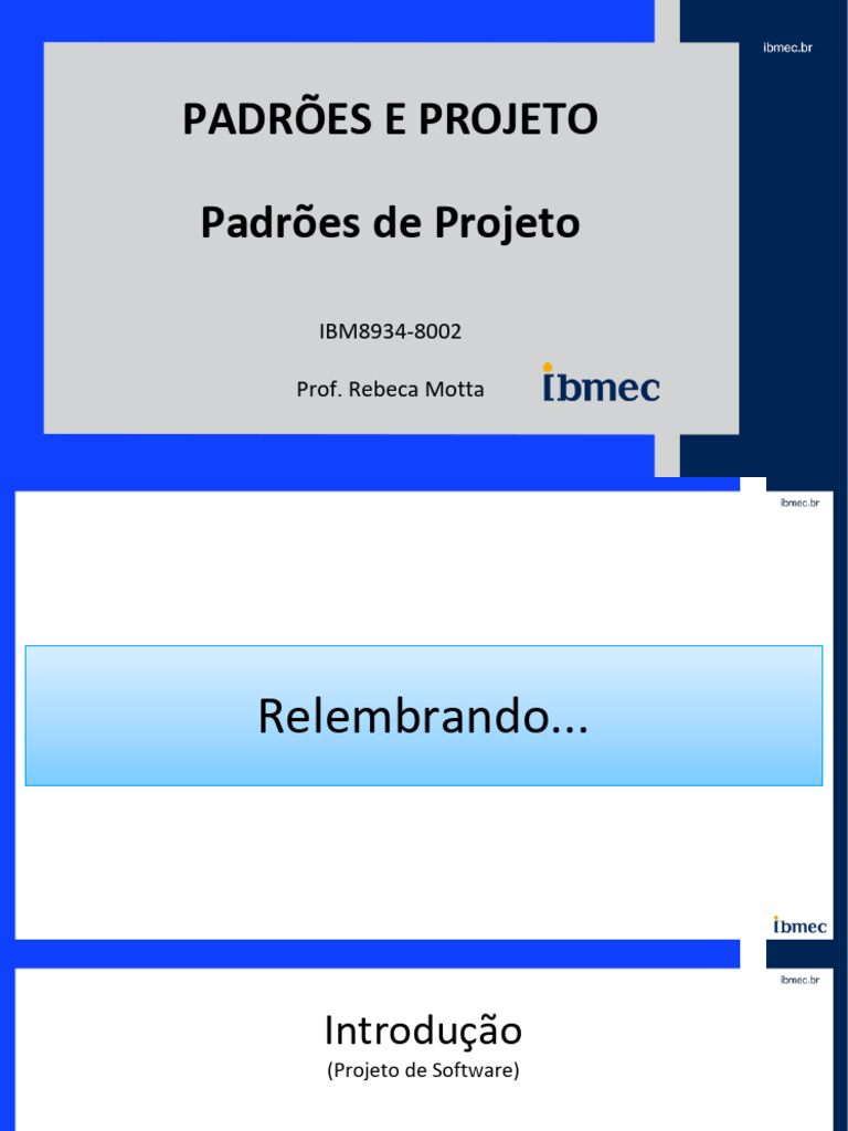 Aula 15 - Padr Es de Projeto | PDF | Padrão de design de software | Framework de software