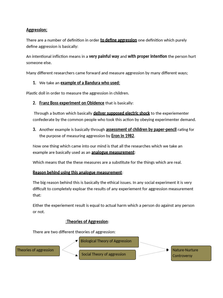 Aggression Chapter | PDF | Id | Psychodynamics