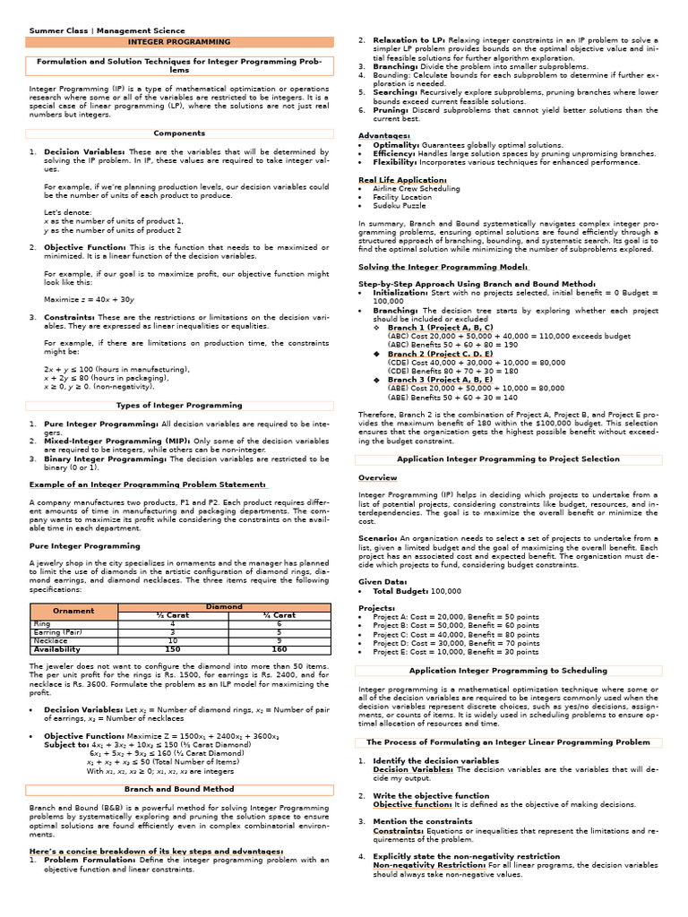 Mansci Midterms Reviewer Pdf Mathematical Optimization Inventory 
