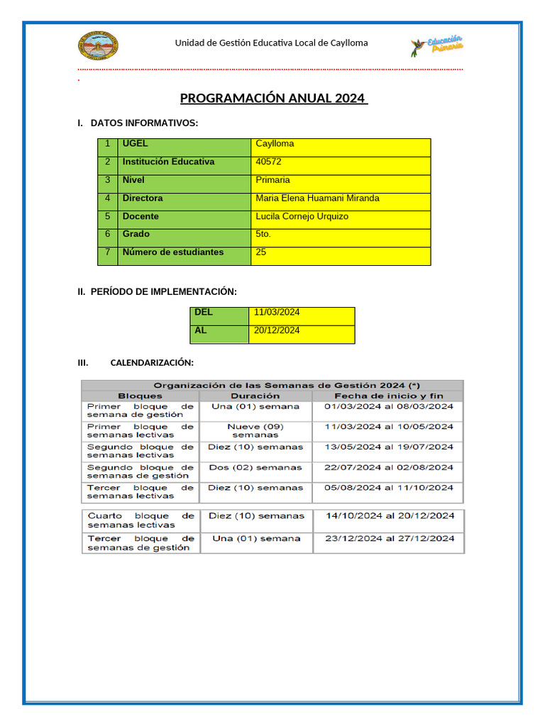 1 - Plan Anual | PDF | Evaluación | Salón de clases