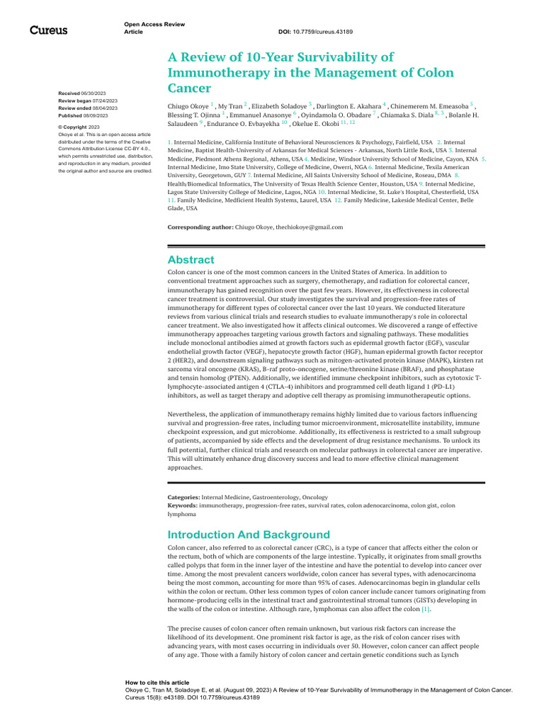 CRC Management With Immunotherapy | PDF | Epidermal Growth Factor ...