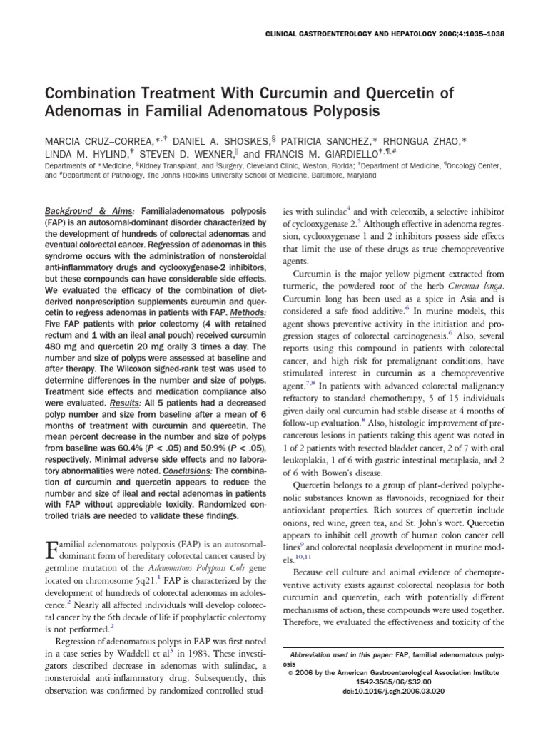 Curcumin and Quercetin | PDF | Colorectal Cancer | Adenoma