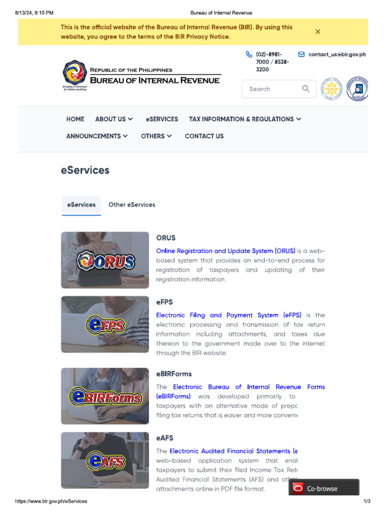 Bir e Services 13 Aug 2024 | PDF