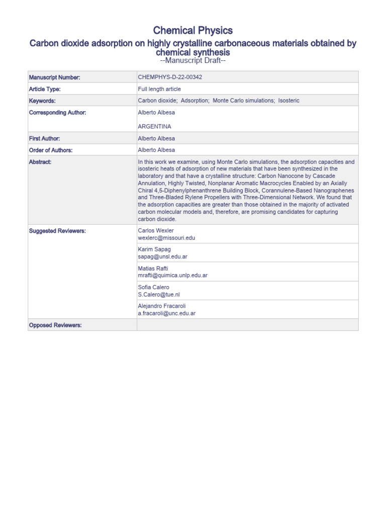 Chemphys D 22 00342 | PDF | Adsorption | Greenhouse Gas