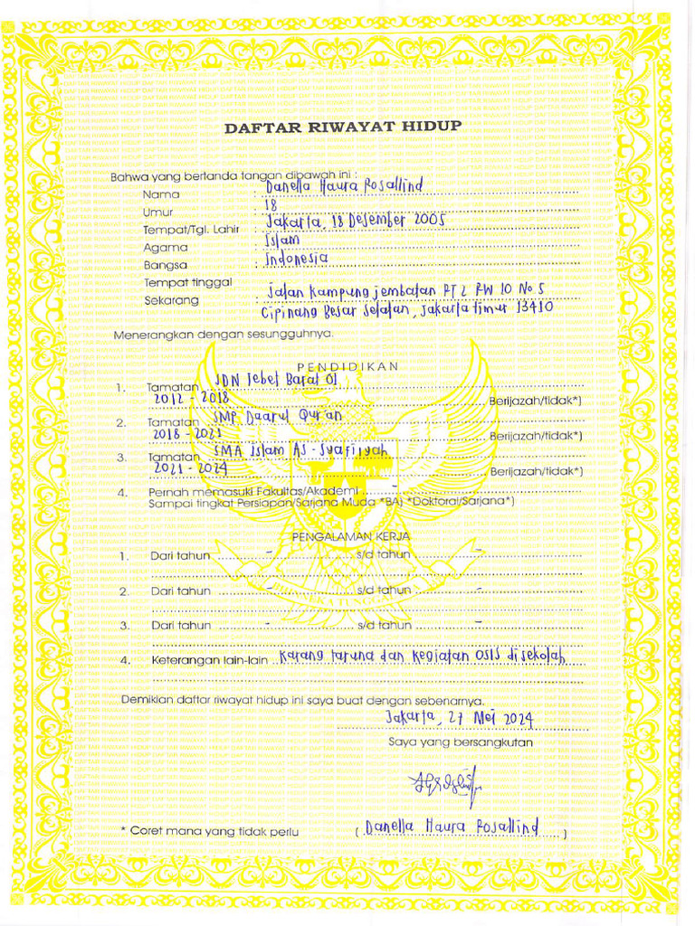 Riwayat Hidup Danela | PDF