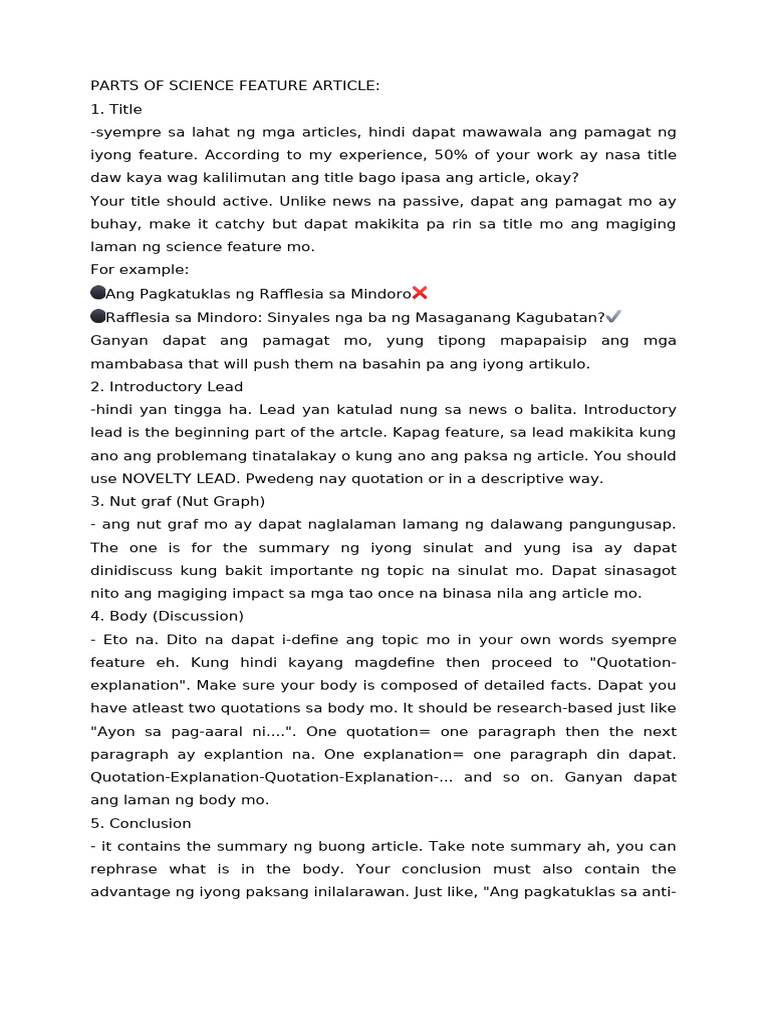 Parts of Science Feature Article | PDF