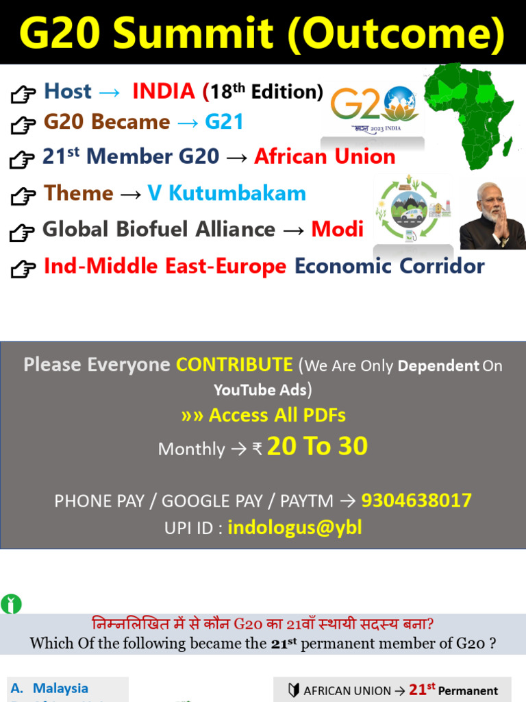 G20 Current Affairs 2023 | PDF