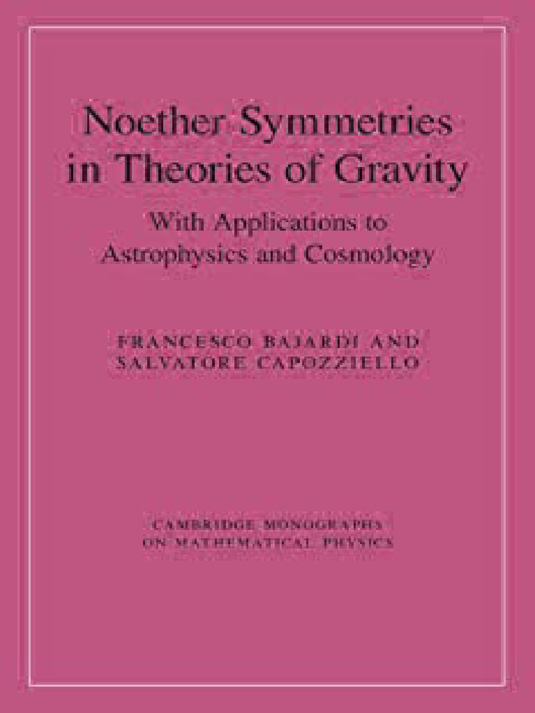 Bajardi-Capozziello - Noether Symmetries in Theories of Gravity | PDF | General Relativity ...