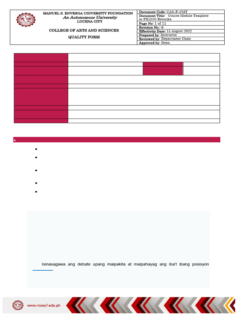 FILI102-Retorika-finals Course Module | PDF