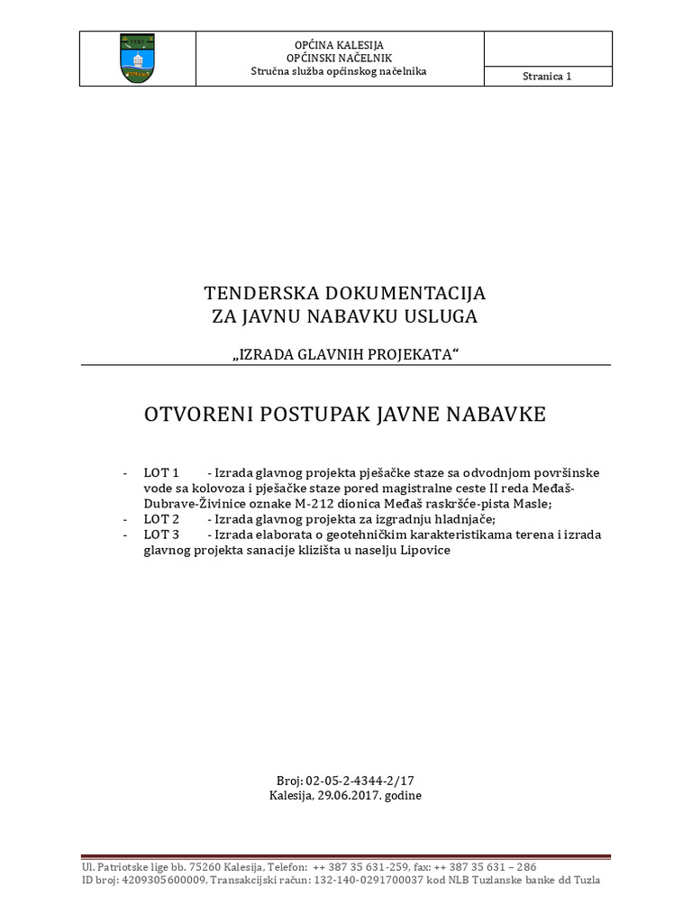 2-Tenderska-Dokumentacija - Otvoreni Postupak | PDF