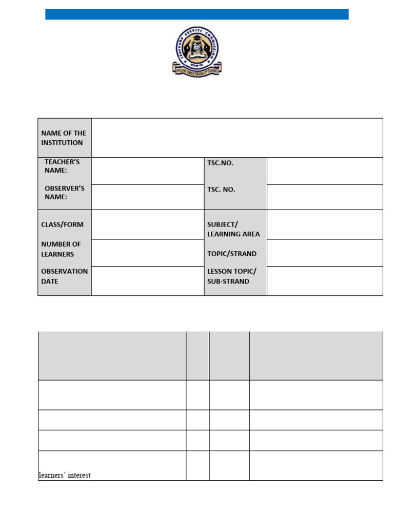 Online Lesson Observation Form Guide | PDF | Teaching Method | Learning