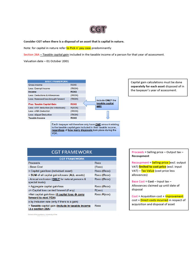 CGT | PDF | Capital Gain | Taxes