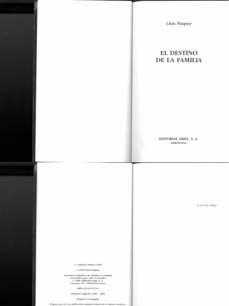 Flaquer, L. (1998) - El Destino de La Familia. Barcelona Ariel. | PDF