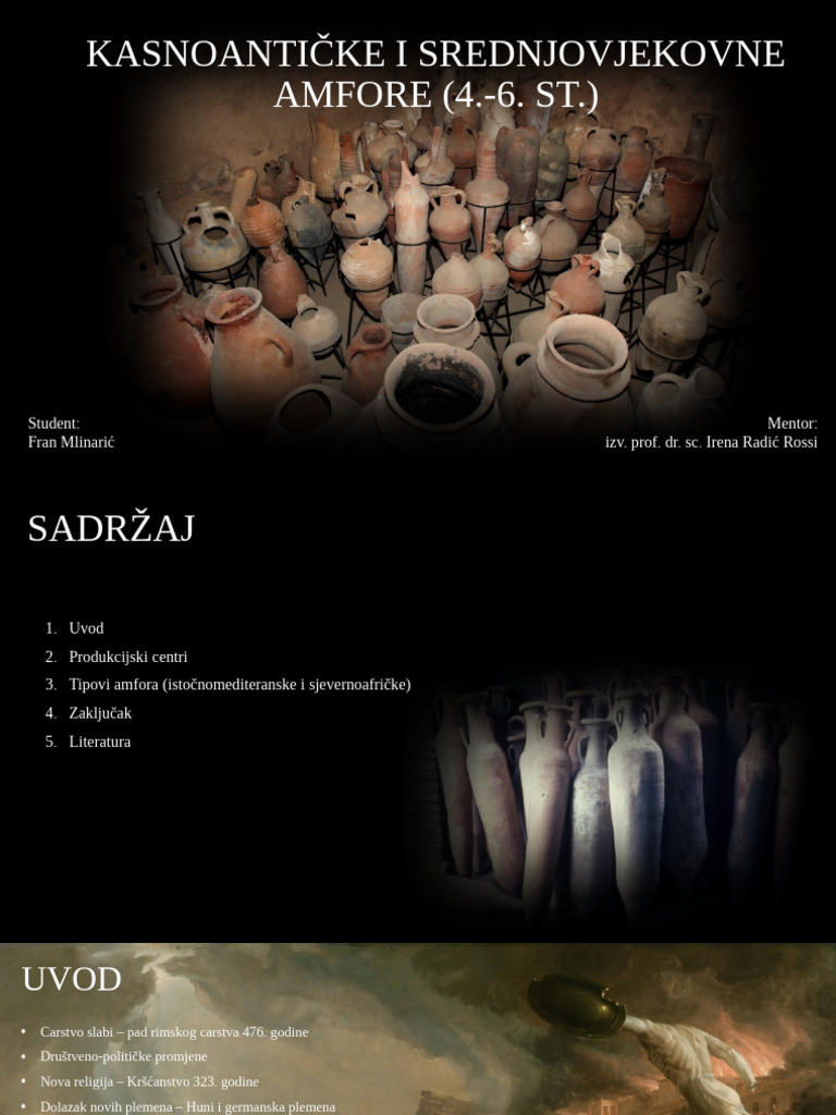 Mlinaric - KASNOANTICKE I SREDNJOVJEKOVNE AMFORE | PDF