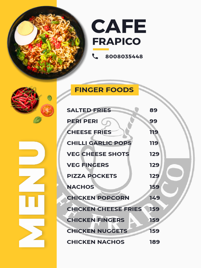 Yellow Restaurant Menu (3) | PDF