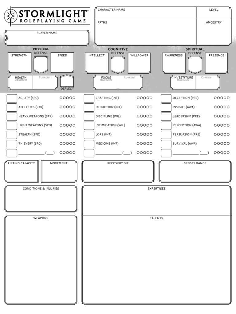 SLRPG Beta Character Sheet (1) | PDF | Behavioural Sciences | Cognitive Science