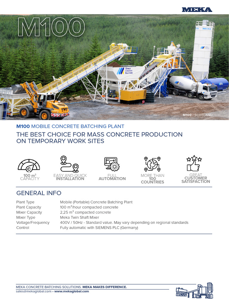 M100 Twin Technical Sheet en | PDF | Concrete | Automation