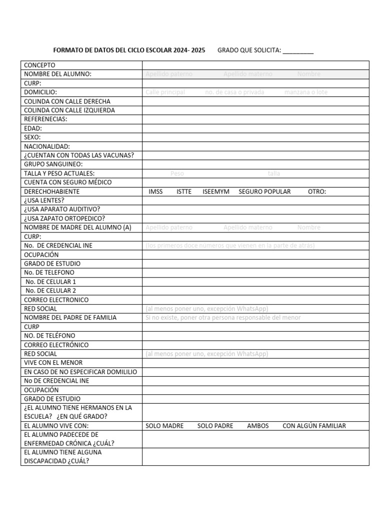 FORMATO DE DATOS | PDF