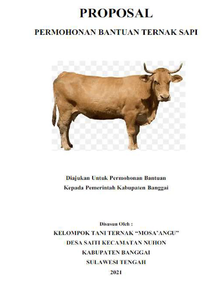 Contoh Proposal Ternak Sapi | PDF