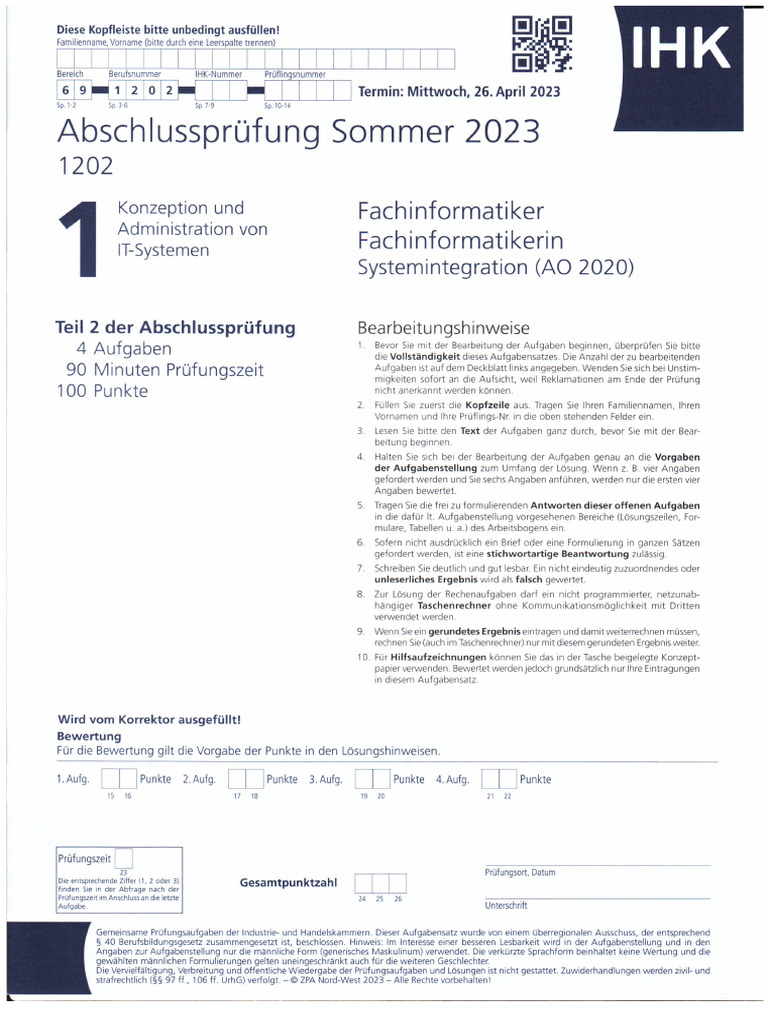 2023-Sommer-Teil1-Konzeption Und Administration Von IT-Systemen | PDF